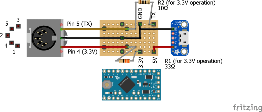 Mini USB-MIDI to MIDI – Simple DIY Electronic Music Projects
