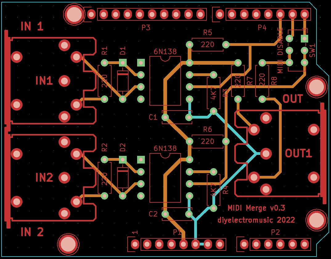 Arduino Uno Dual Merge MIDI “Shield” – Part 2 – Simple DIY Electronic Music Projects