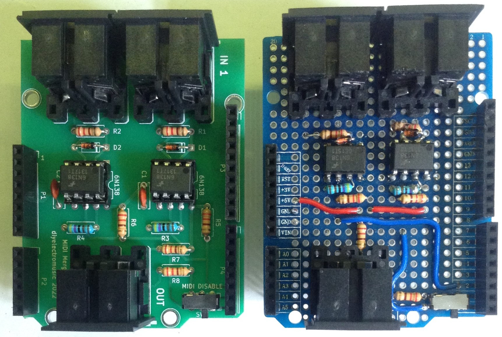 Arduino Uno Dual Merge MIDI “Shield” – Part 3 – Simple DIY Electronic Music Projects