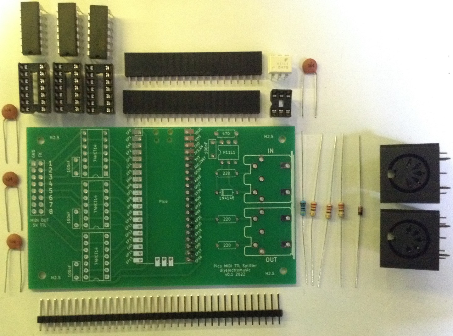 Raspberry Pi Pico MIDI Splitter (TTL) – Part 2 – Simple DIY Electronic ...