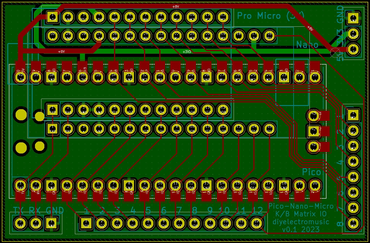Pico, Nano, Micro Keyboard Matrix PCB – Simple DIY Electronic Music ...