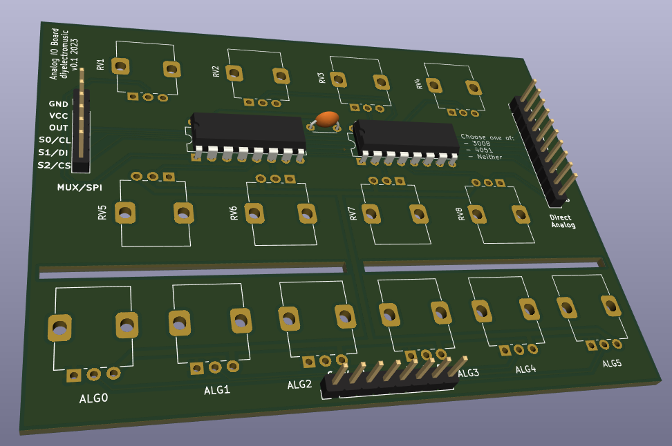 Analog IO Board PCB – Simple DIY Electronic Music Projects