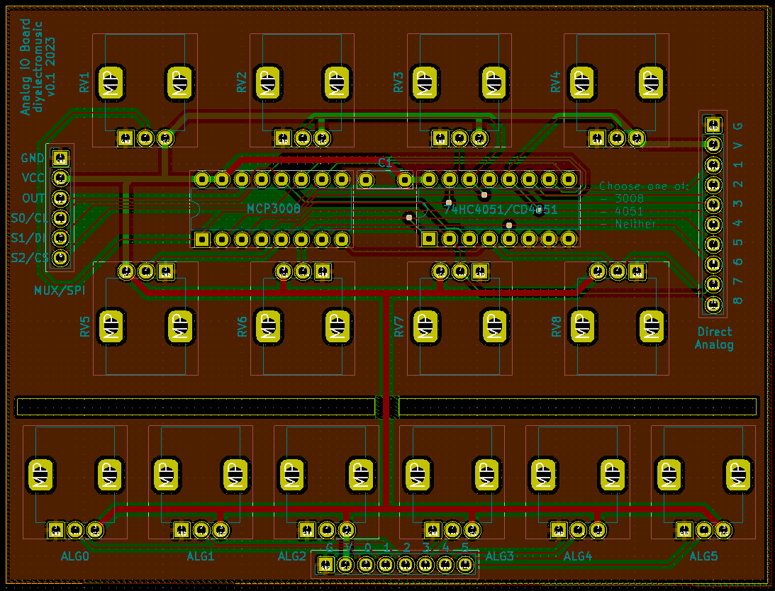 Analog IO Board PCB – Simple DIY Electronic Music Projects