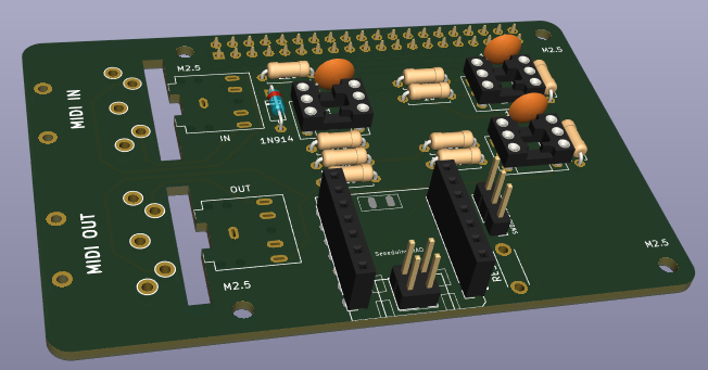 XIAO Pi USB MIDI Device PCB – Simple DIY Electronic Music Projects
