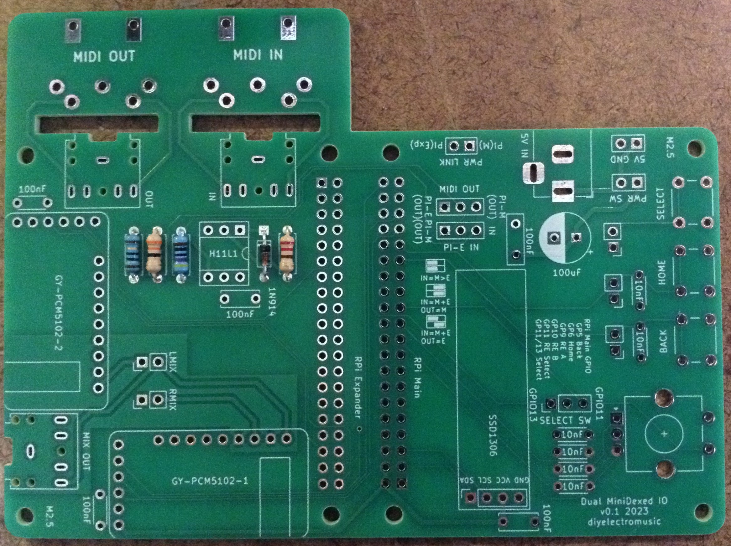 RPi Dual MiniDexed PCB – Part 2 – Simple DIY Electronic Music Projects