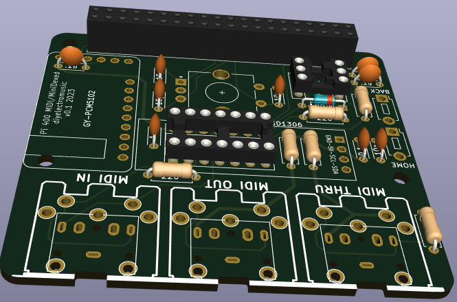 RPi 400 MIDI and Audio PCB Design – Simple DIY Electronic Music Projects