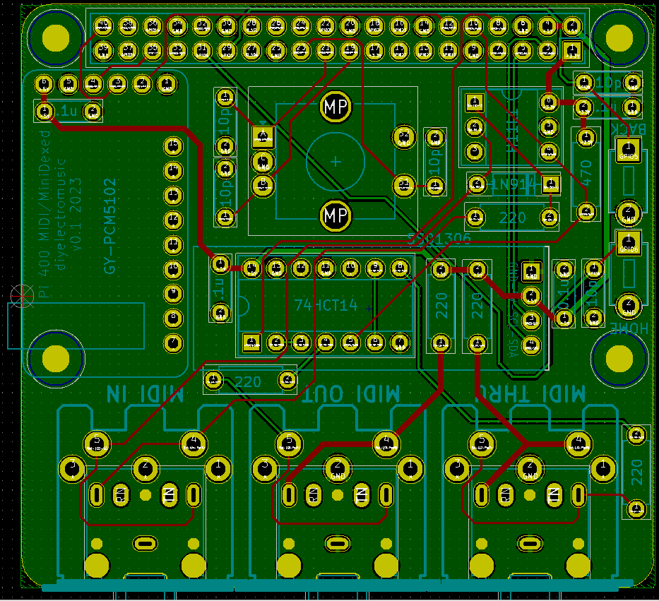 RPi 400 MIDI and Audio PCB Design – Simple DIY Electronic Music Projects