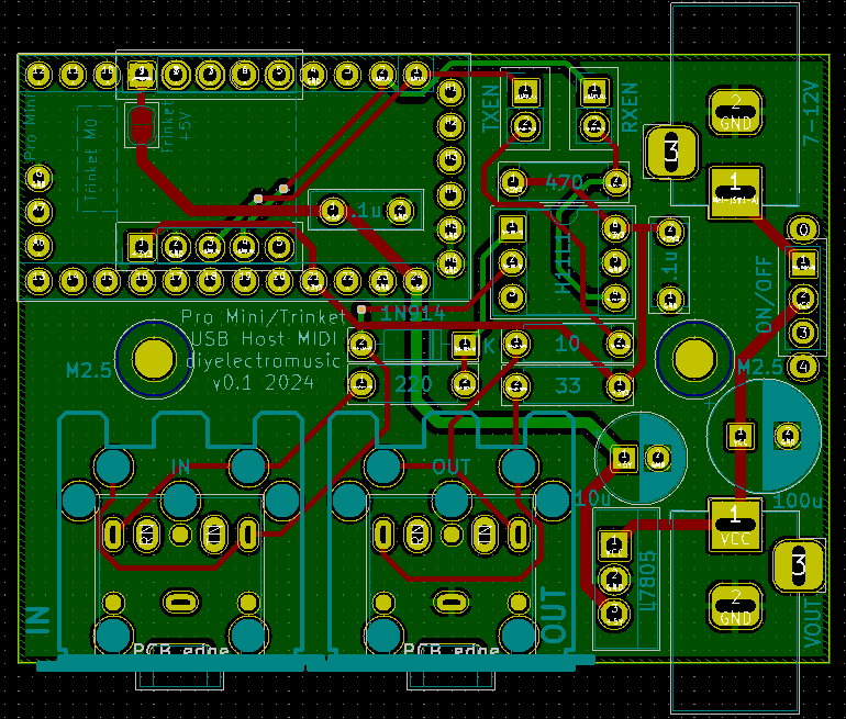 Arduino Pro Mini MIDI USB HOST PCB Design – Simple DIY Electronic Music ...