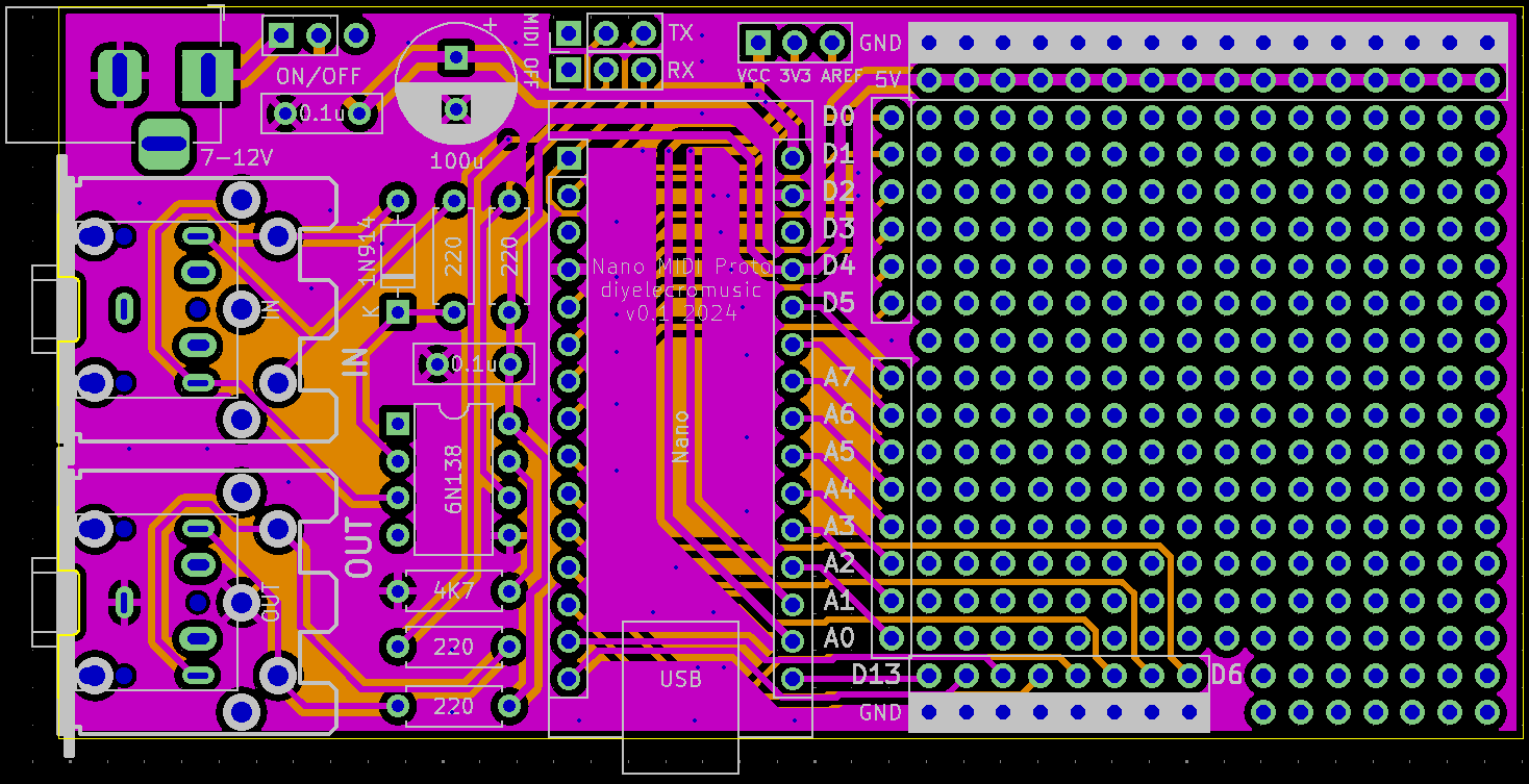 Nano MIDI Proto PCB Design – Simple DIY Electronic Music Projects