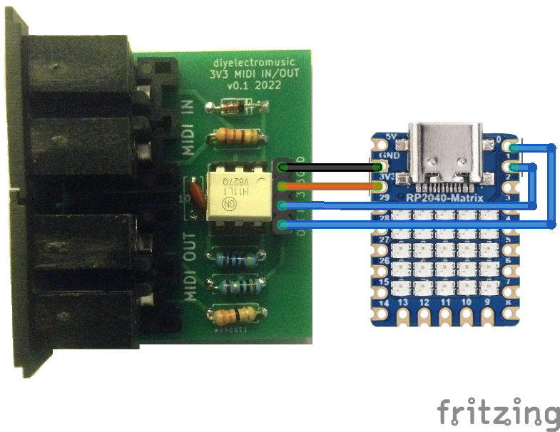 Waveshare RP2040 Matrix MIDI Monitor – Simple DIY Electronic Music Projects