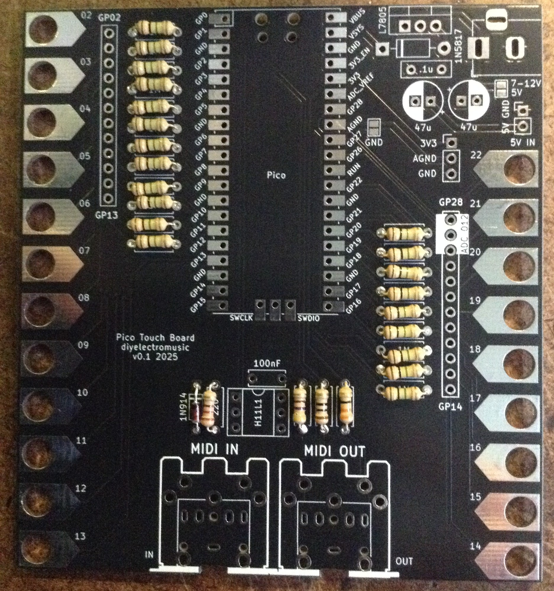 Pico Touch Board PCB Build Guide – Simple DIY Electronic Music Projects
