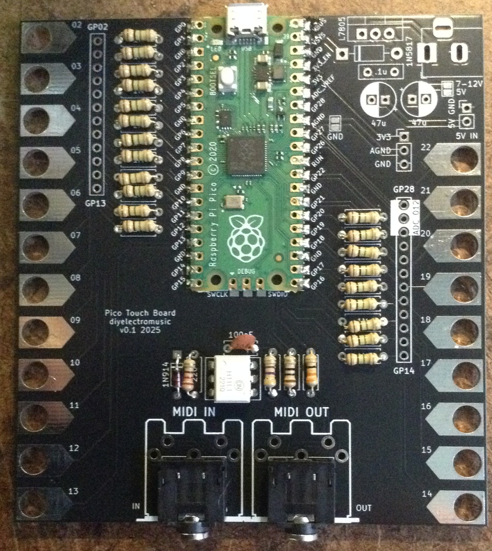 Pico Touch Board PCB Build Guide – Simple DIY Electronic Music Projects