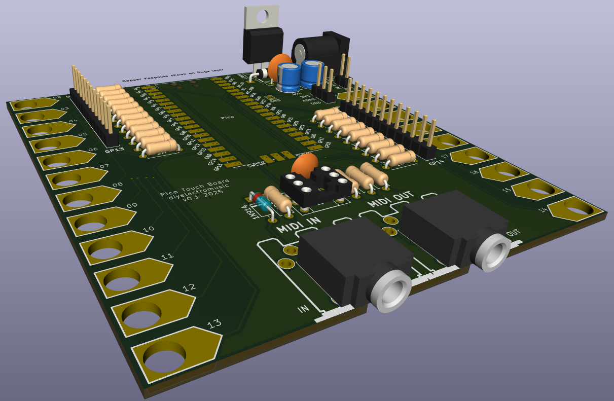 Pico Touch Board PCB Design – Simple DIY Electronic Music Projects