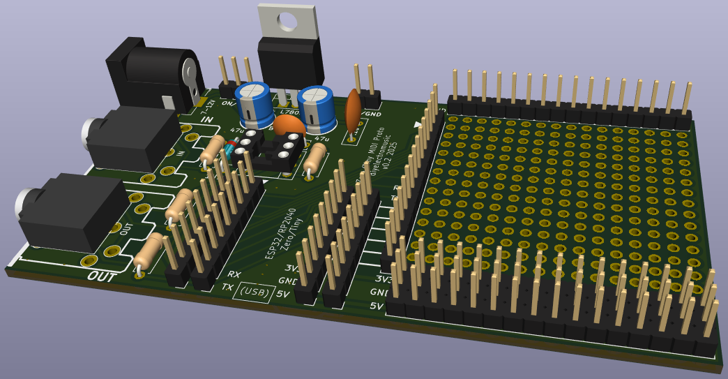Waveshare Zero MIDI Proto PCB Design – Simple DIY Electronic Music Projects