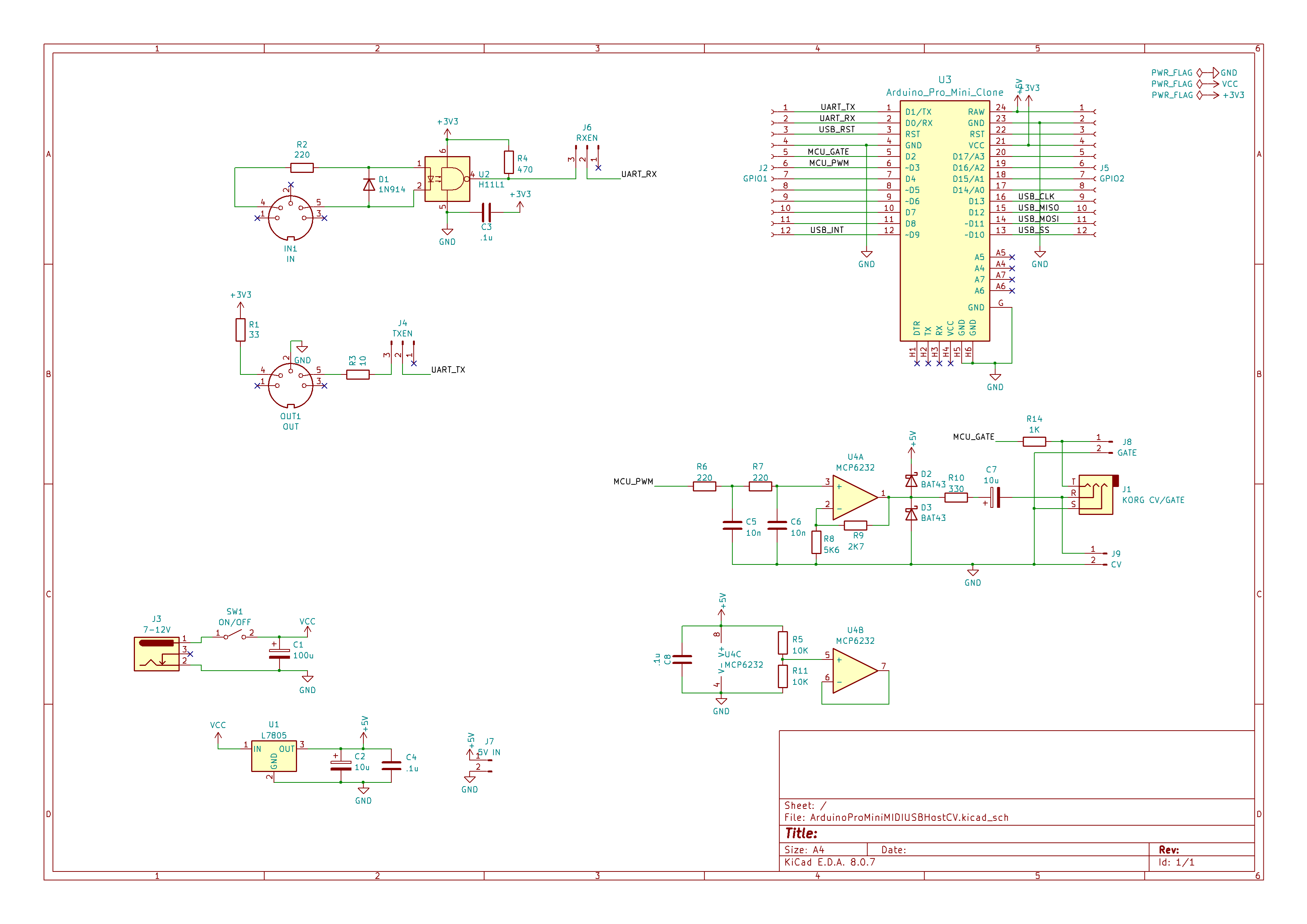 Arduino Pro Mini MIDI USB CV PCB Design – Simple DIY Electronic Music ...